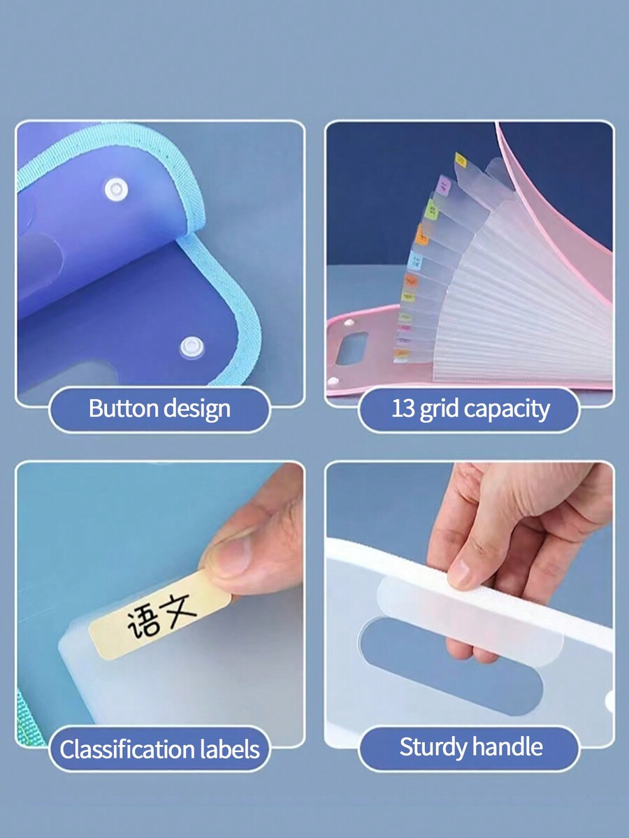 13-Layer Handheld Exam Paper Holder Expanding File Folder With High-End ...