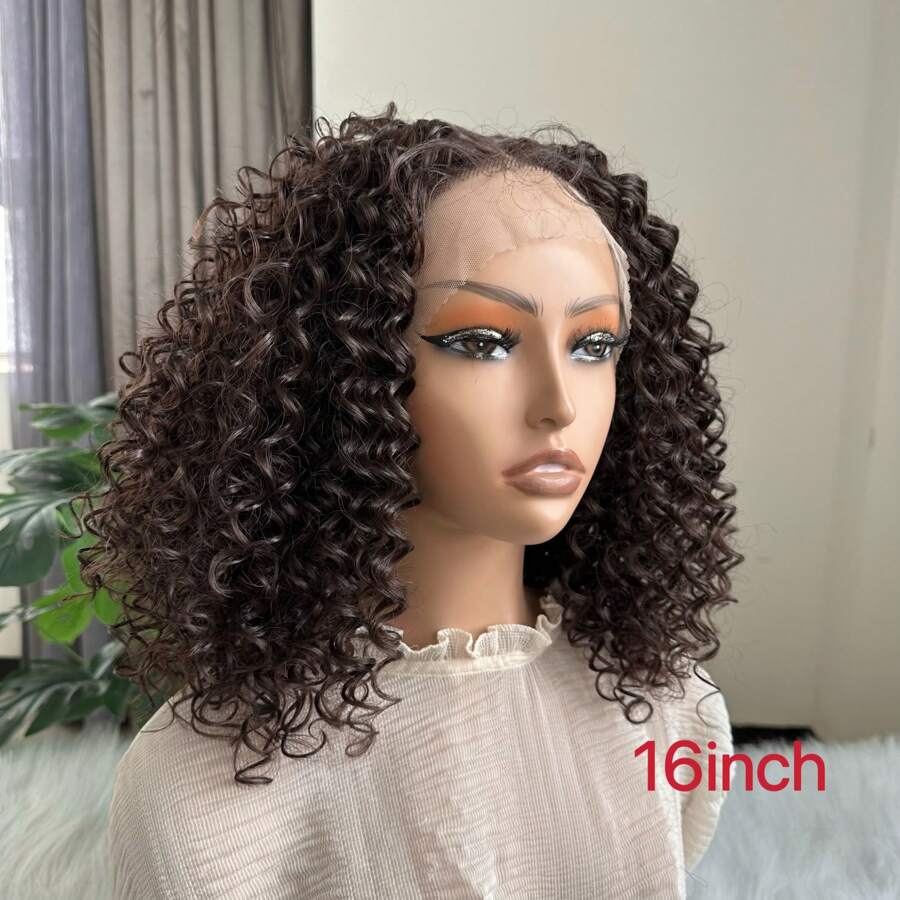 T-Part Lace 13*4*1 Weave Curl 16inch Short/Medium Hair High-Temperature ...