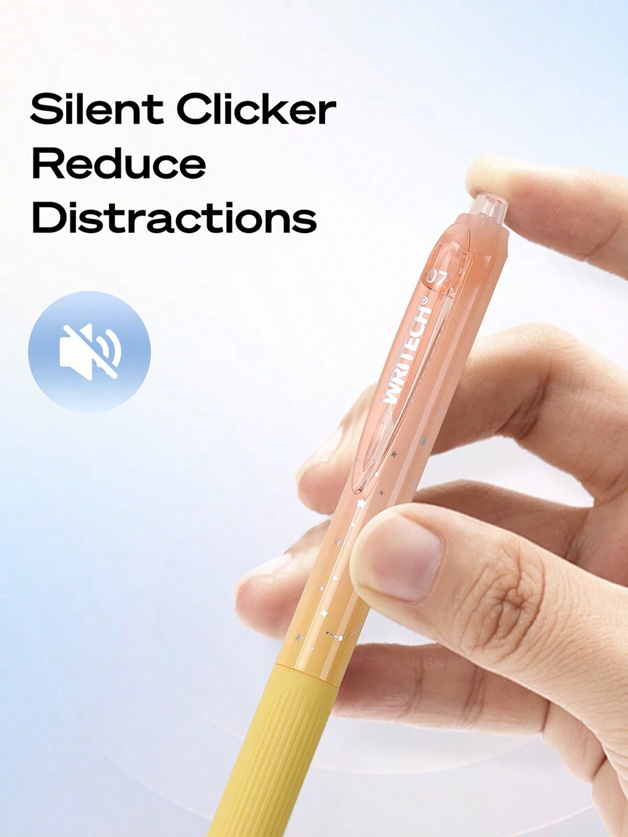 WRITECH Gel Pens Fine Point: 0.7mm Black Ink Retractable 6ct Smooth ...