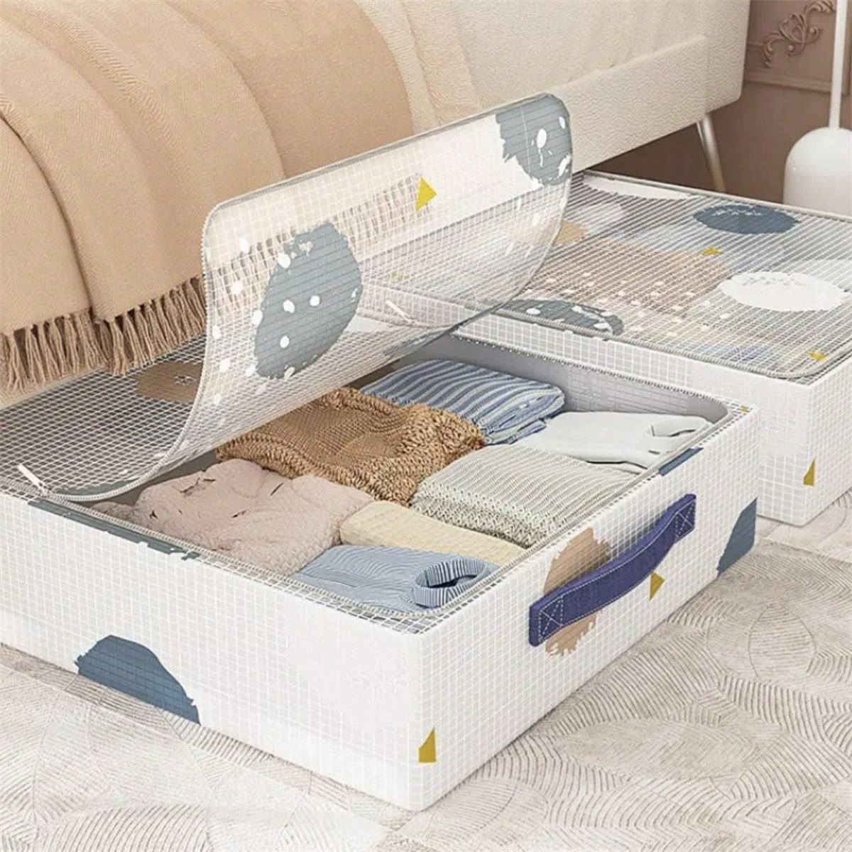 1pc Under Bed Storage Box, Household Clothes Quilt Storage Box, Under ...