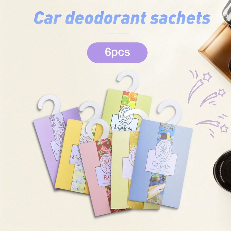 6pcs Car Hangable Spice Wardrobe Sachet, Wardrobe Mildew-Proof, Insect ...