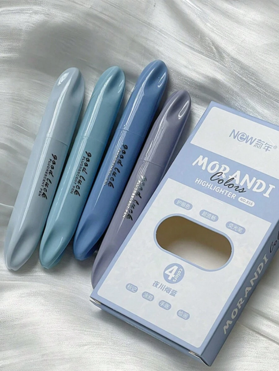 4 Pcs/Set Pastel Highlighter Set Marker Pens Simplicity Gradient Color ...