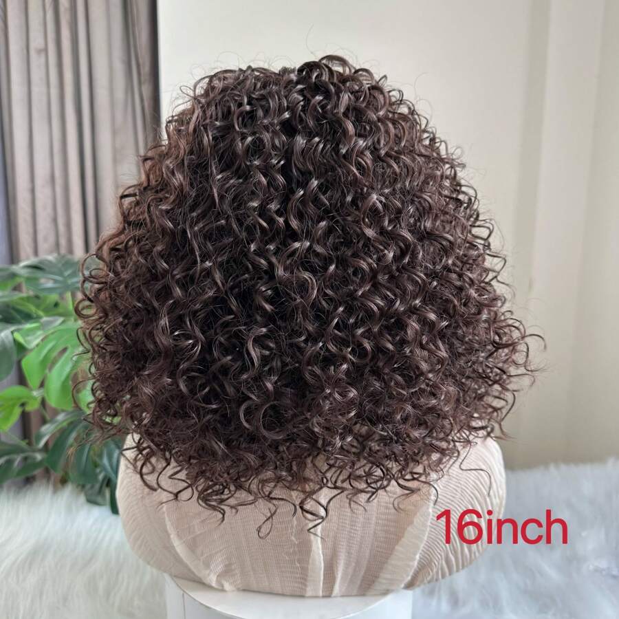 T-Part Lace 13*4*1 Weave Curl 16inch Short/Medium Hair High-Temperature Fiber Women's Synthetic ...
