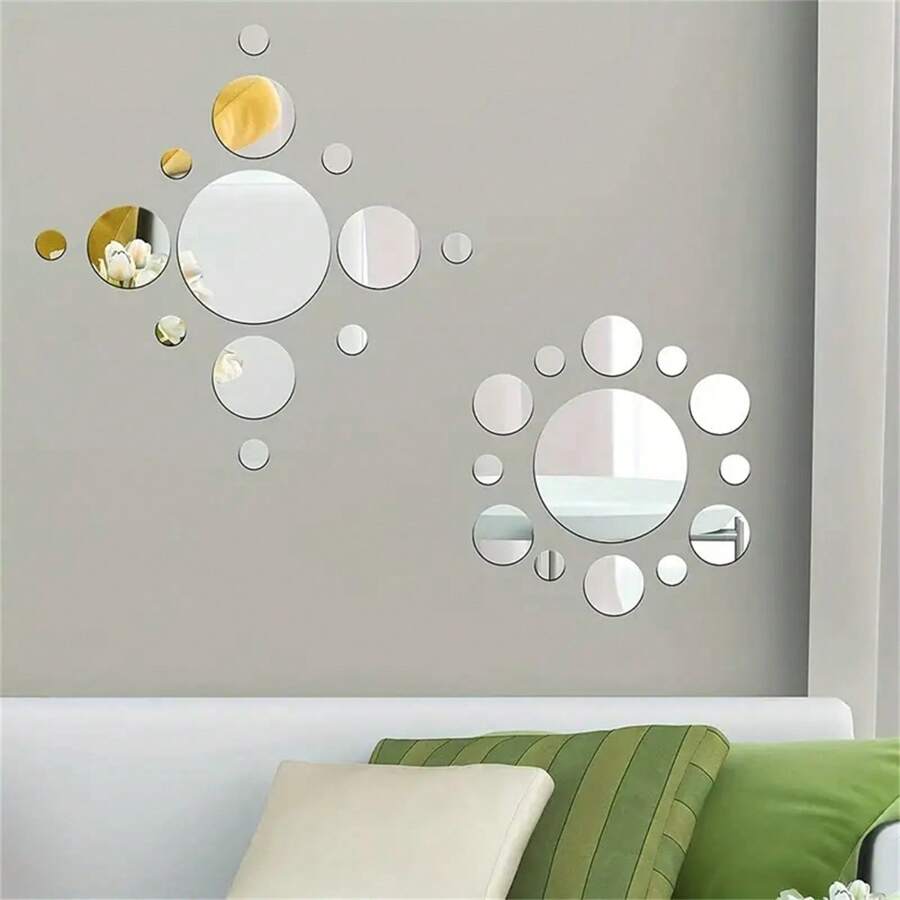 1pc Simple Round Mirror Sticker For Bathroom, Self-Adhesive Bathroom ...