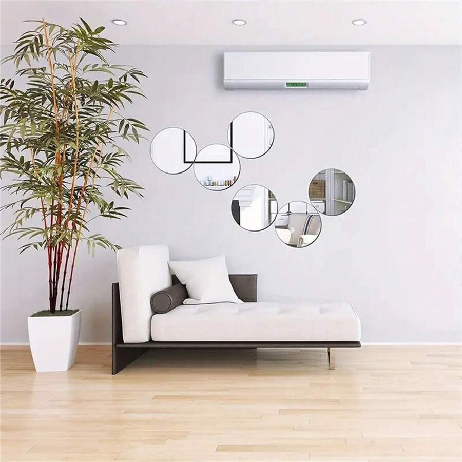 1pc Simple Round Mirror Sticker For Bathroom, Self-Adhesive Bathroom ...