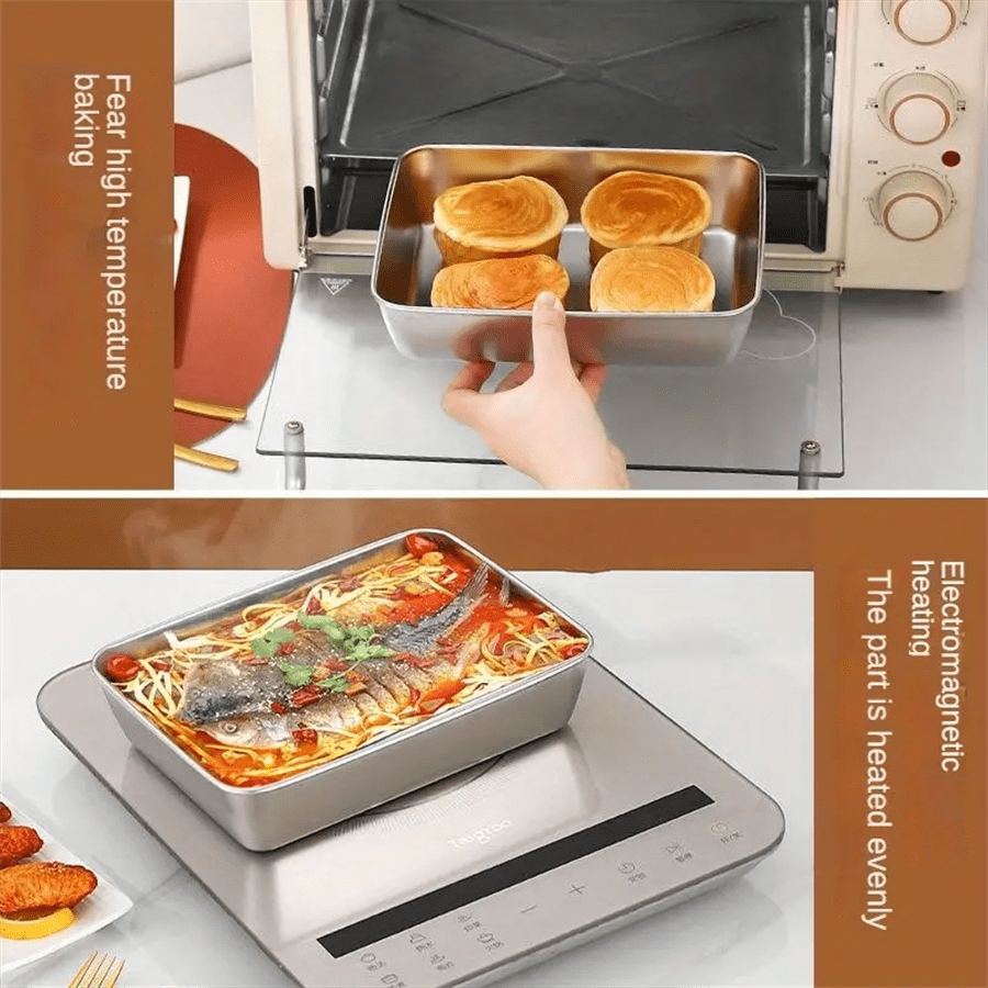 1pc Stainless Steel Food Prep Plate For Picnic & Bbq & Hot Pot ...