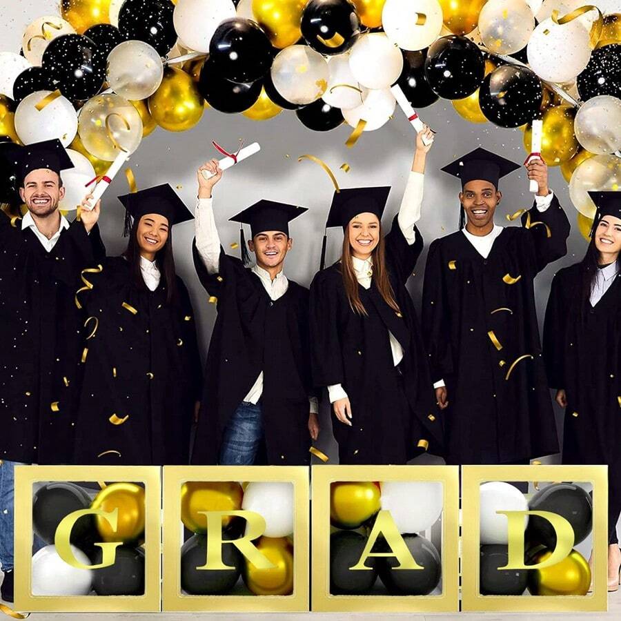 2024 Graduation Decoration Gold Balloon Boxes - Graduation Party ...