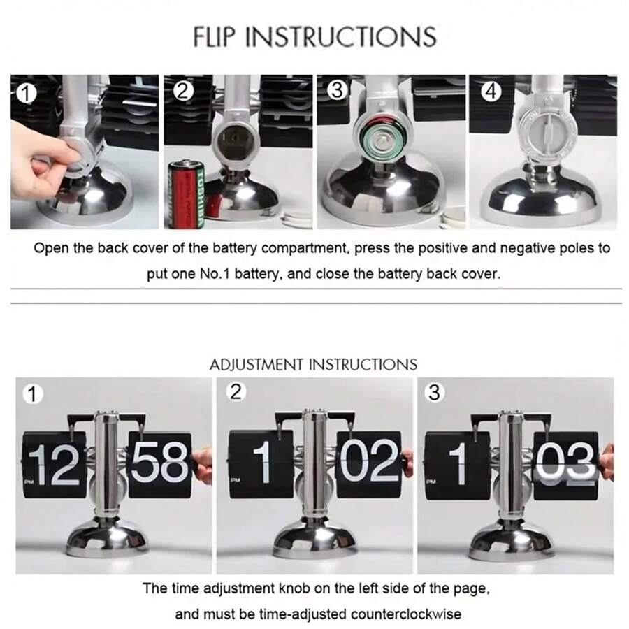 Flip Clock Vintage Desk Clock Retro Flip Down Clock,Flip Digital Clock ...