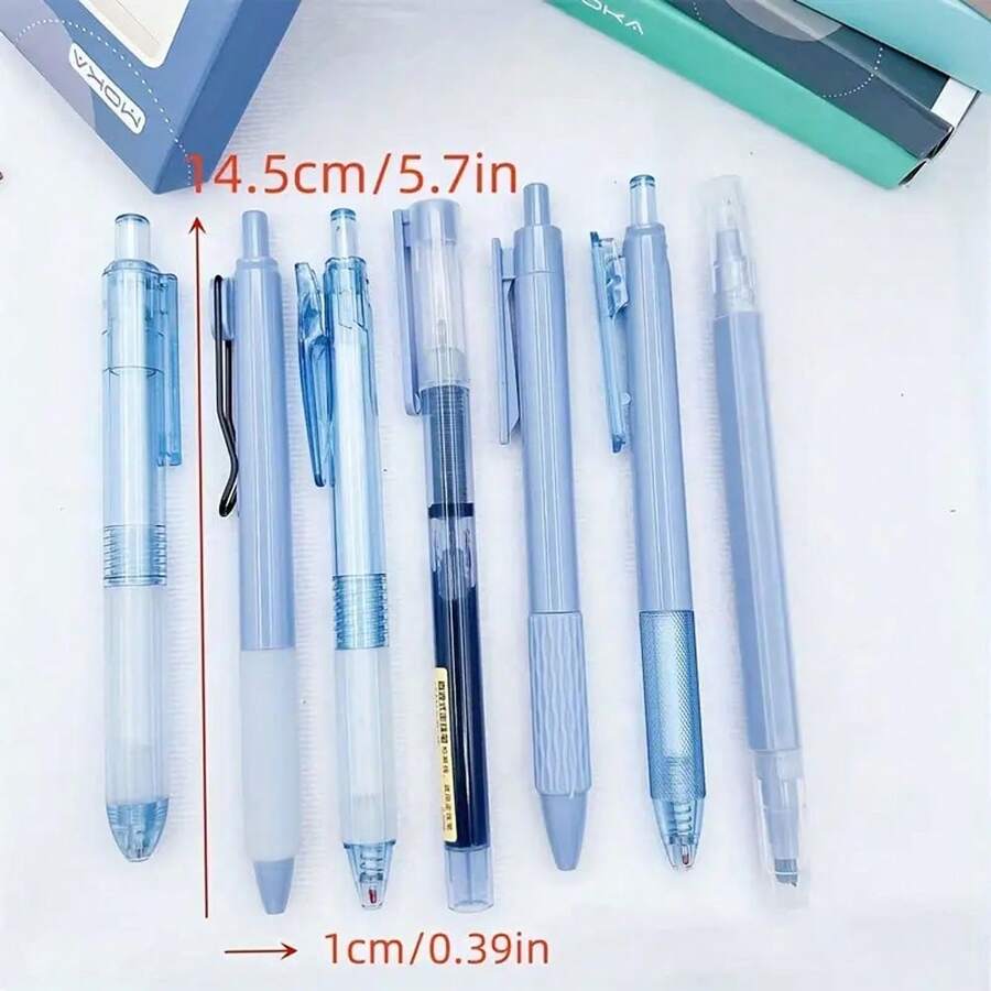 7pcs Assorted Writing Tools Set Including Ballpoint Pen, Rollerball Pen ...