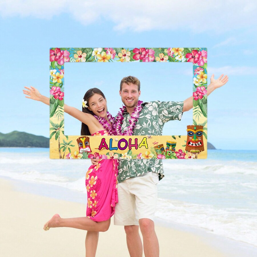 25PCS Aloha Party Photo Booth Props Kit, Hawaiian Photo Booth Props For ...