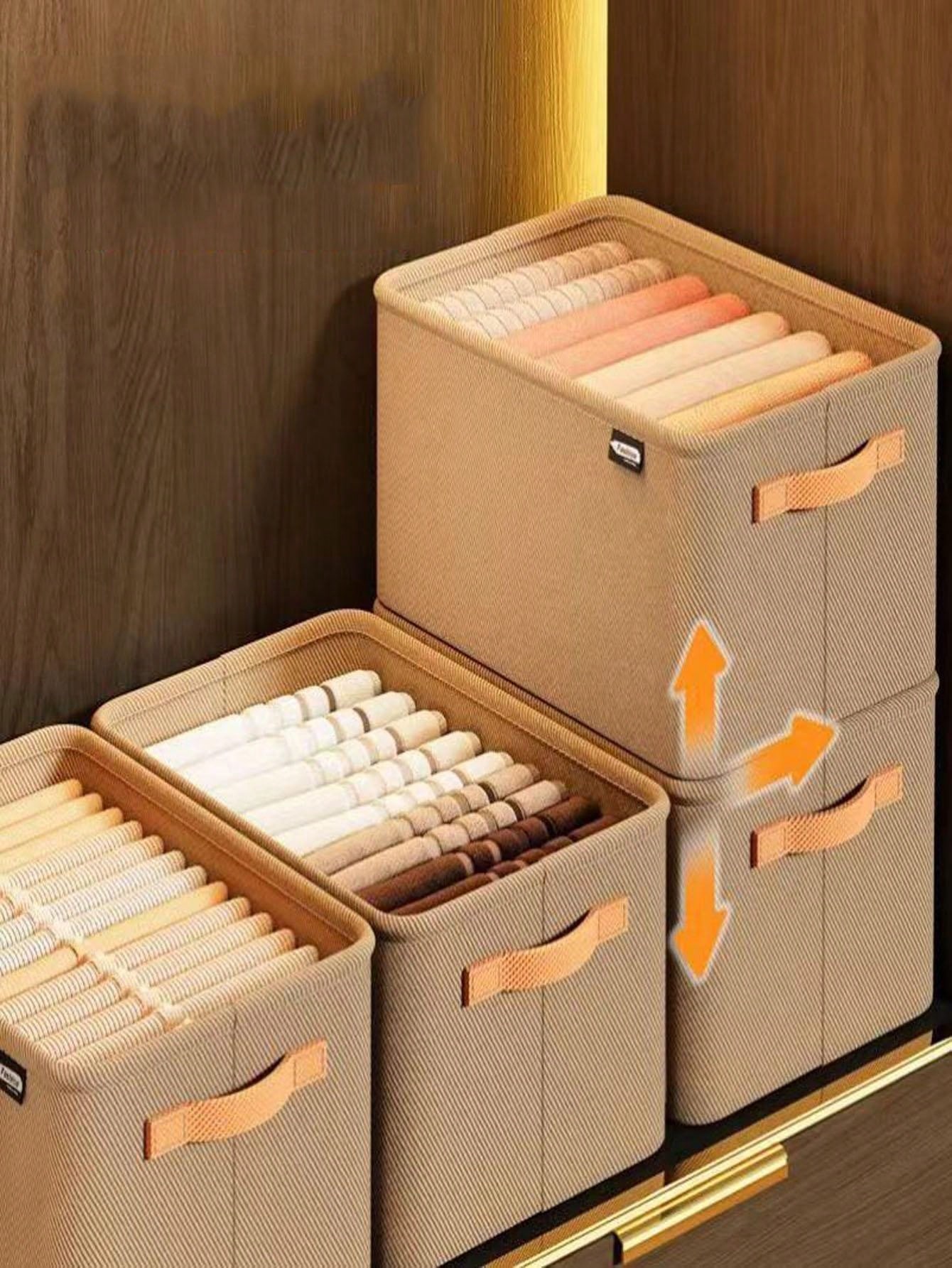 Foldable Wardrobe Storage Box Drawer Type Large Capacity Clothing ...