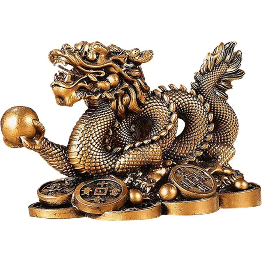1pc Chinese Dragon Statue Resin Chinese Dragon Figurine Chinese Feng ...