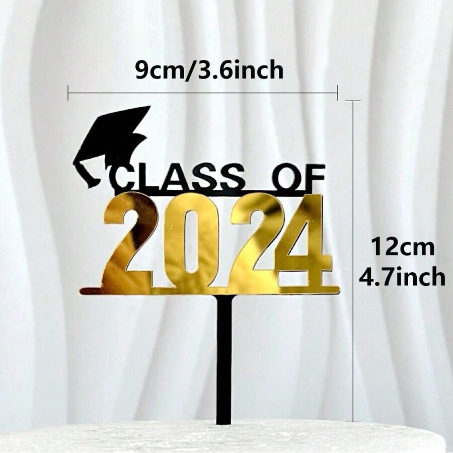 Class Of 2024 Cake Topper, Congrats Grad Cake Decor, 2024 Graduation ...