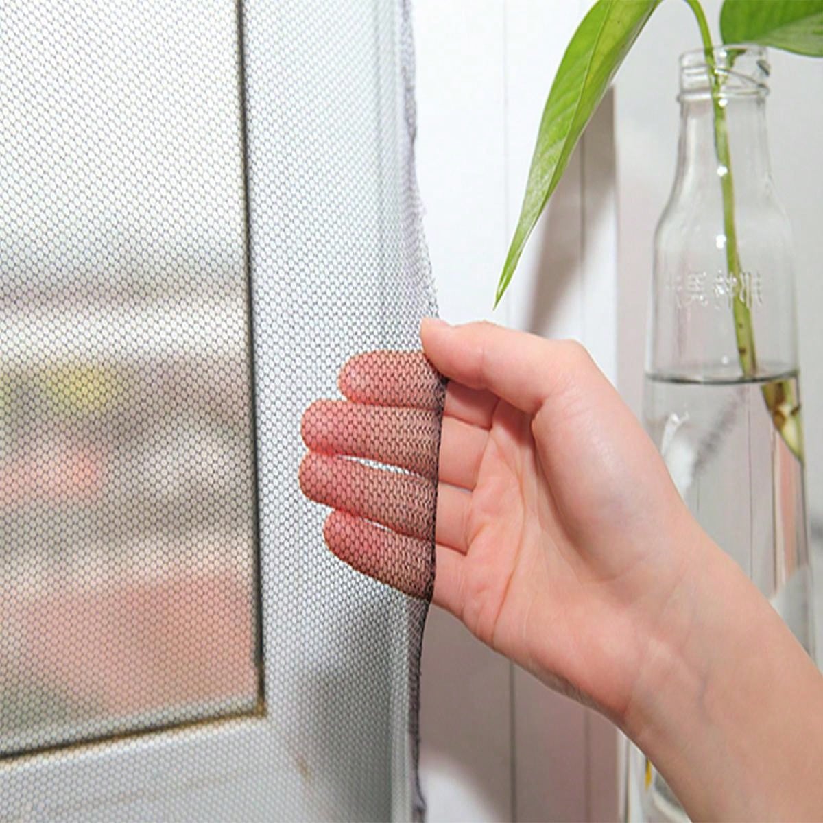 1PC DIY Self-Adhesive Window Screen Netting Mesh Curtain, With Sticky ...
