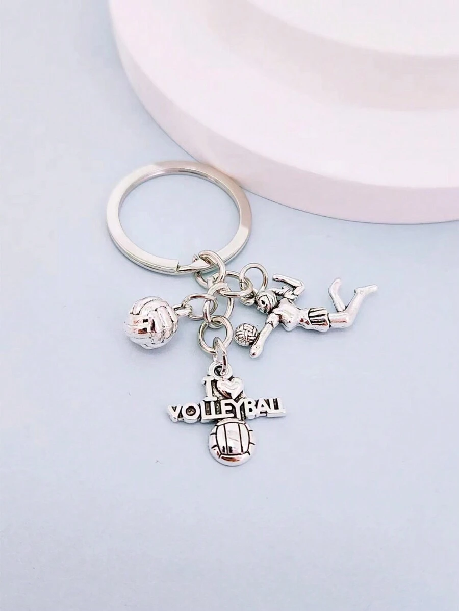 Creative Personalized Diy Keychain-Sports Style Volleyball I Love ...