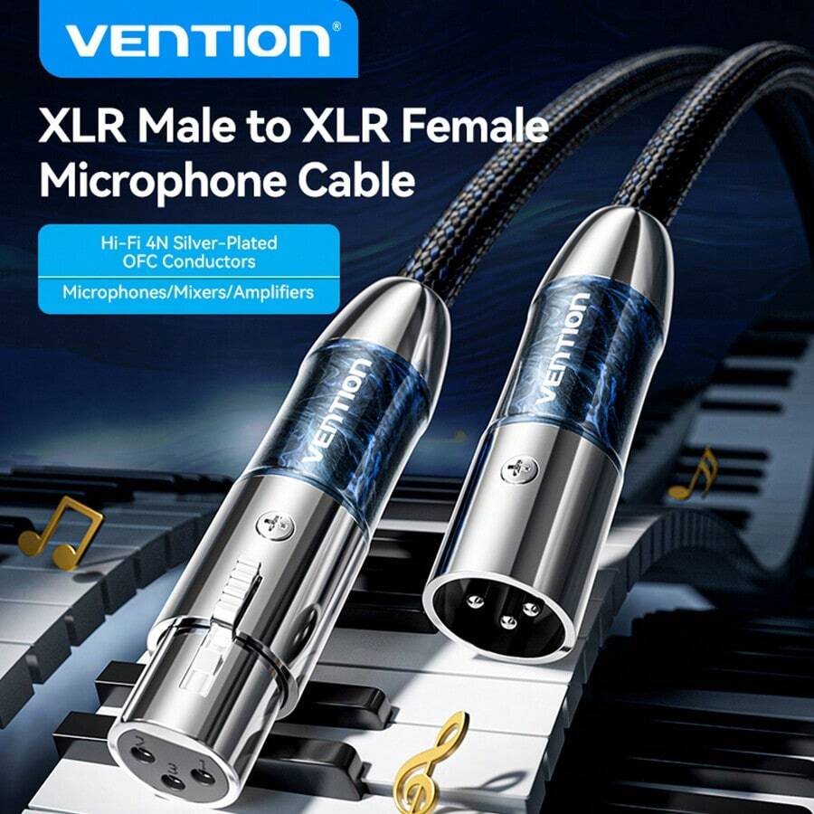 Cable Vention Mic Xlr, Cables De Micrófono Blindados Xlr Macho A Hembra ...