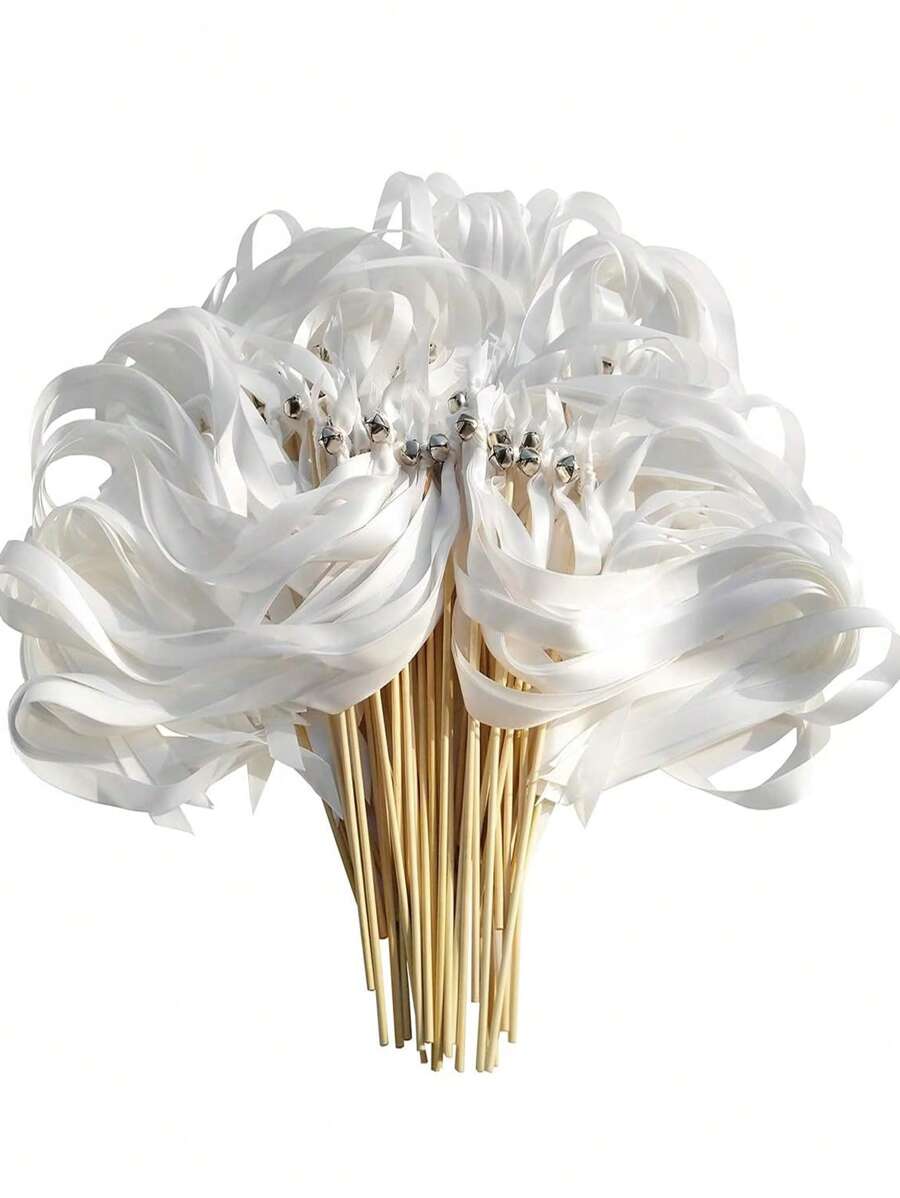 Ribbon Wands With Triple Ribbon And Silver Bell Party Wand Party Favors ...