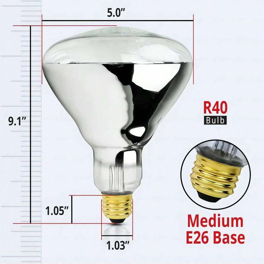 1 Pc110/130V 250 Watts R40 Heat Bulbs Infrared Clear Heat Lamp Bulbs ...