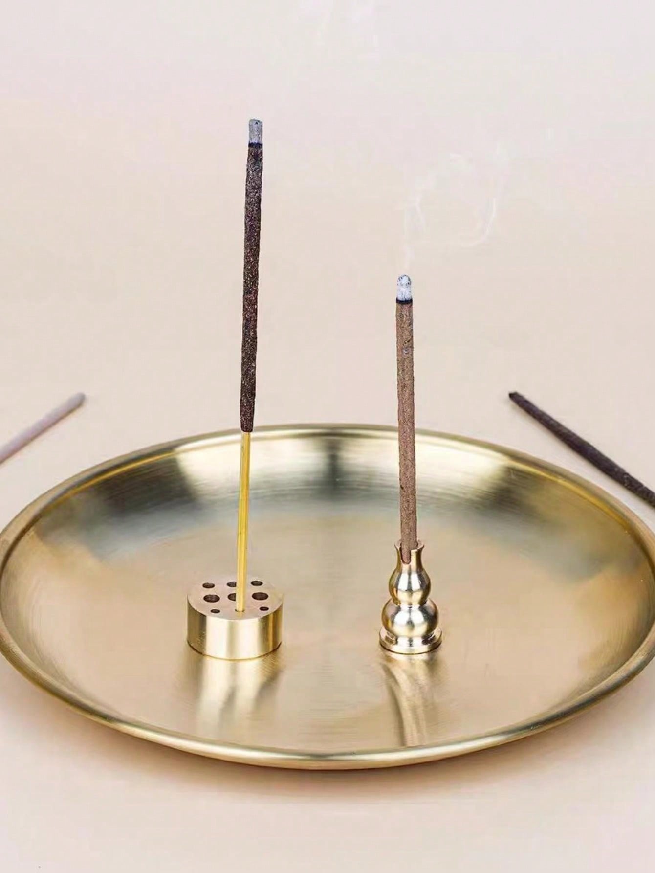 3pcs Mini Gold Incense Holder Set With Gourd-Shaped Incense, Water-Drop ...