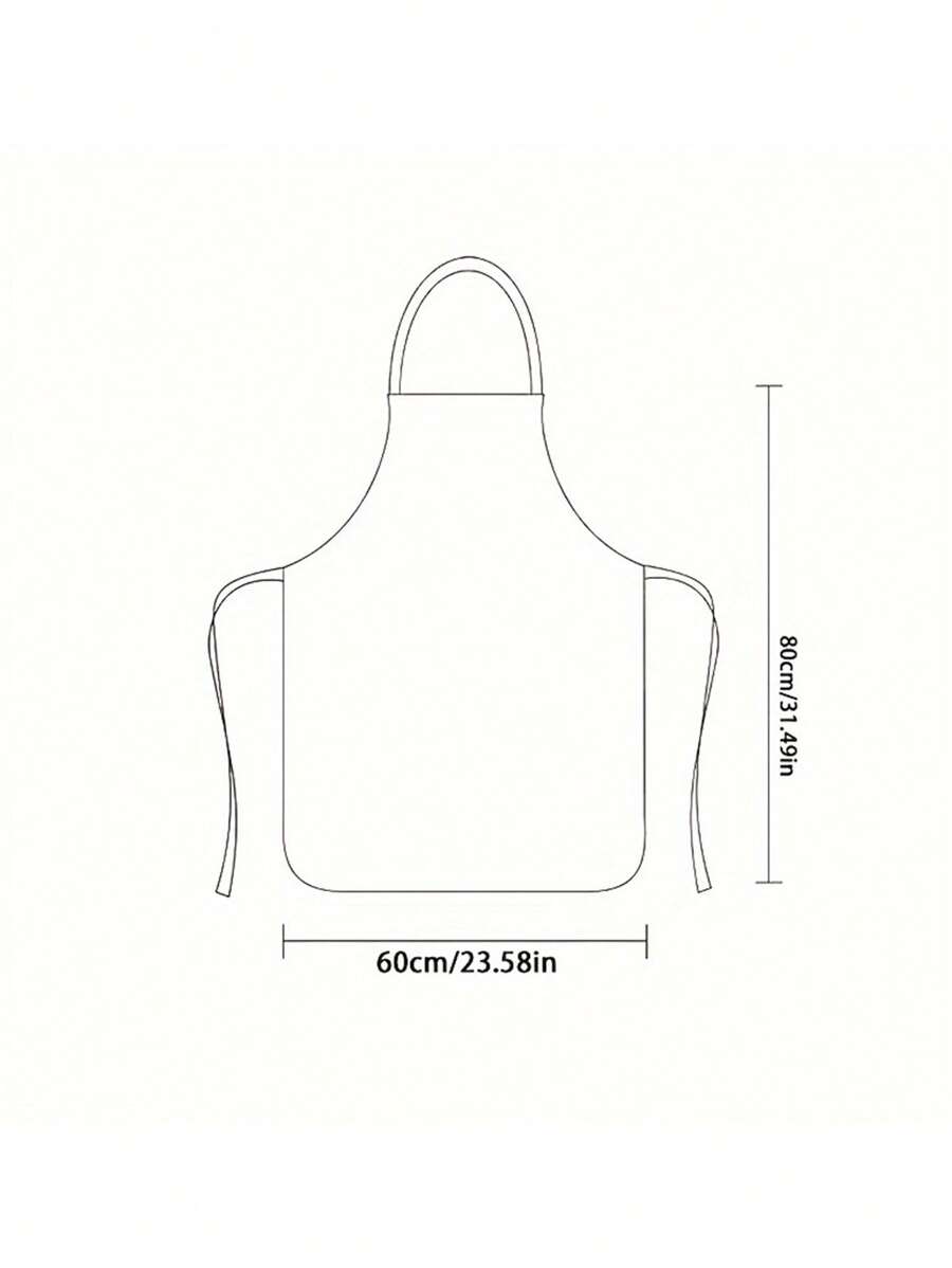 Simple White Apron With Black Printed Words And Creative Design | SHEIN UK