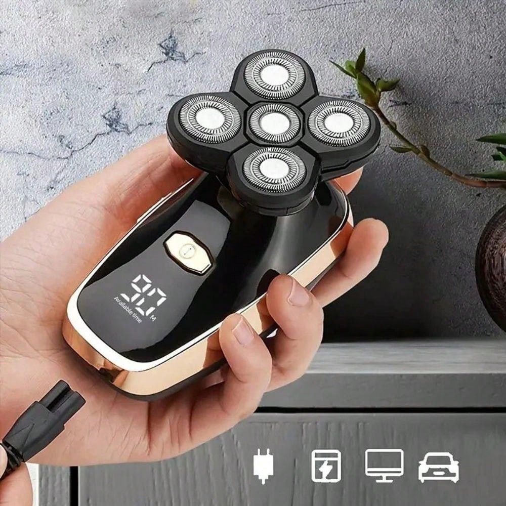 Electric Shaver For Bald Men, 5-In-1 Head Shaver With 5-Headed Rotating ...