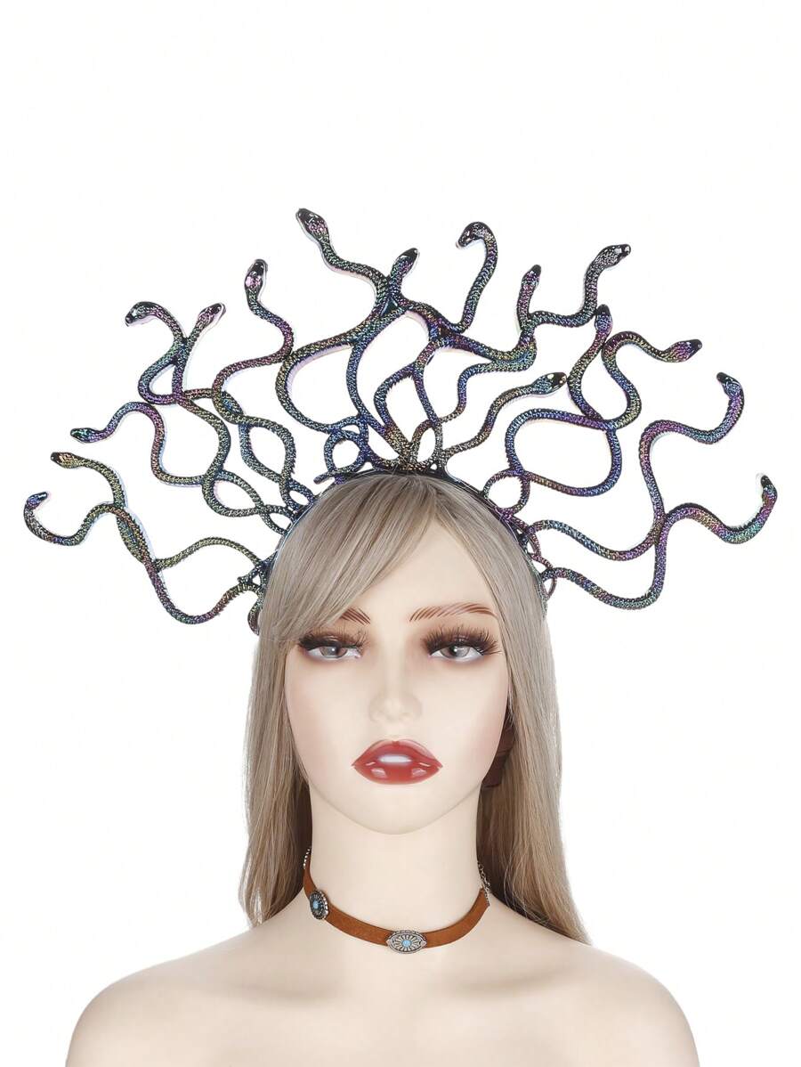 1pc Medusa Snake Crown, Party Makeup Dance Headwear Hat, Role Playing ...