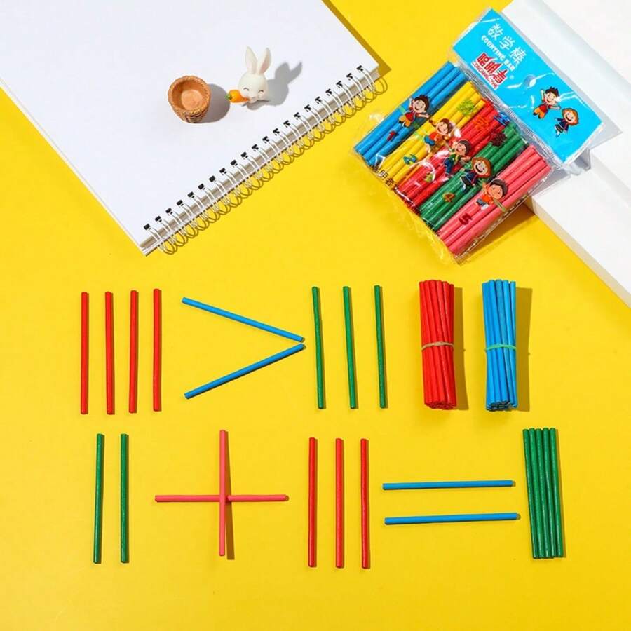 100pcs Counting Sticks Counter Educational Toy, Wooden Colorful ...