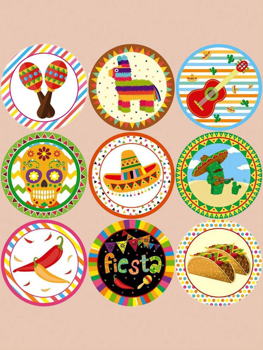 500pcs Carnival Party Stickers Mexican Theme Party Decoration Stickers ...