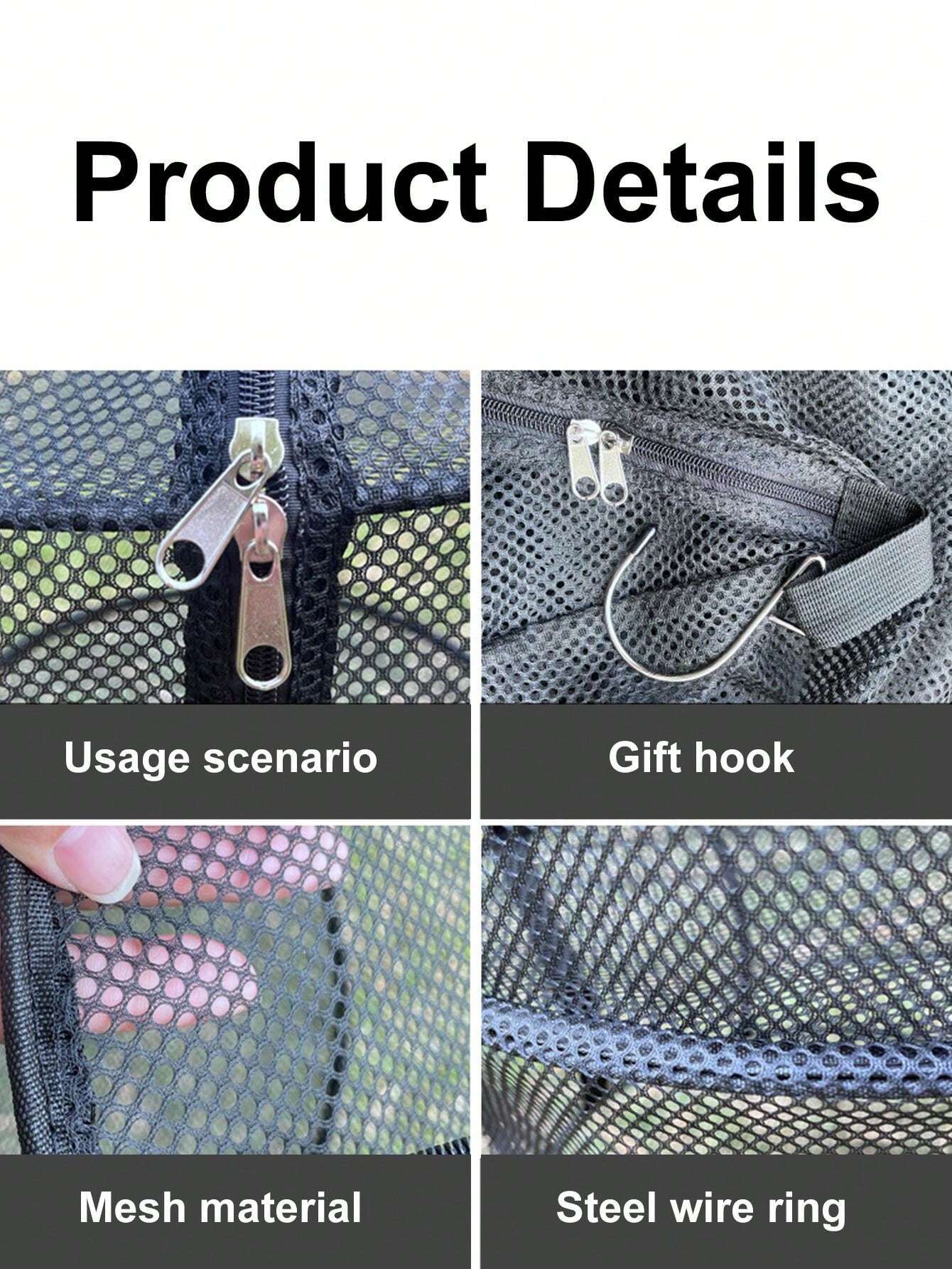 Outdoor 3-Layer Sun-Drying Net Foldable Round Storage Mesh Bag ...