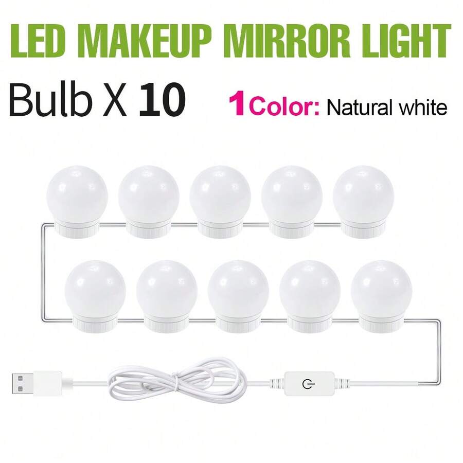 Lady LED Beauty Makeup Light USB Touch Sensor Switch Hollywood 5V ...