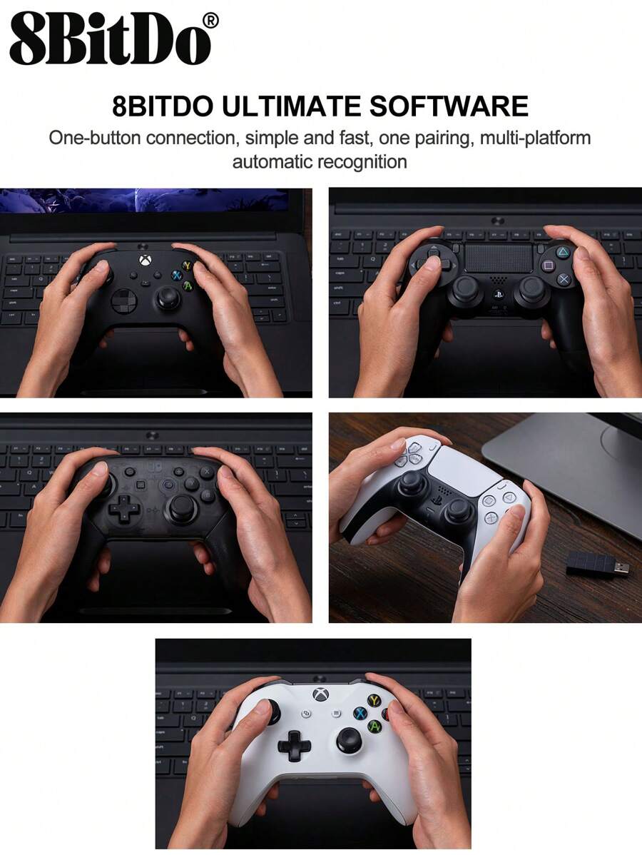 8bitdo 8BitDo USB Wireless Adapter 2 Compatible With Switch Nintend ...