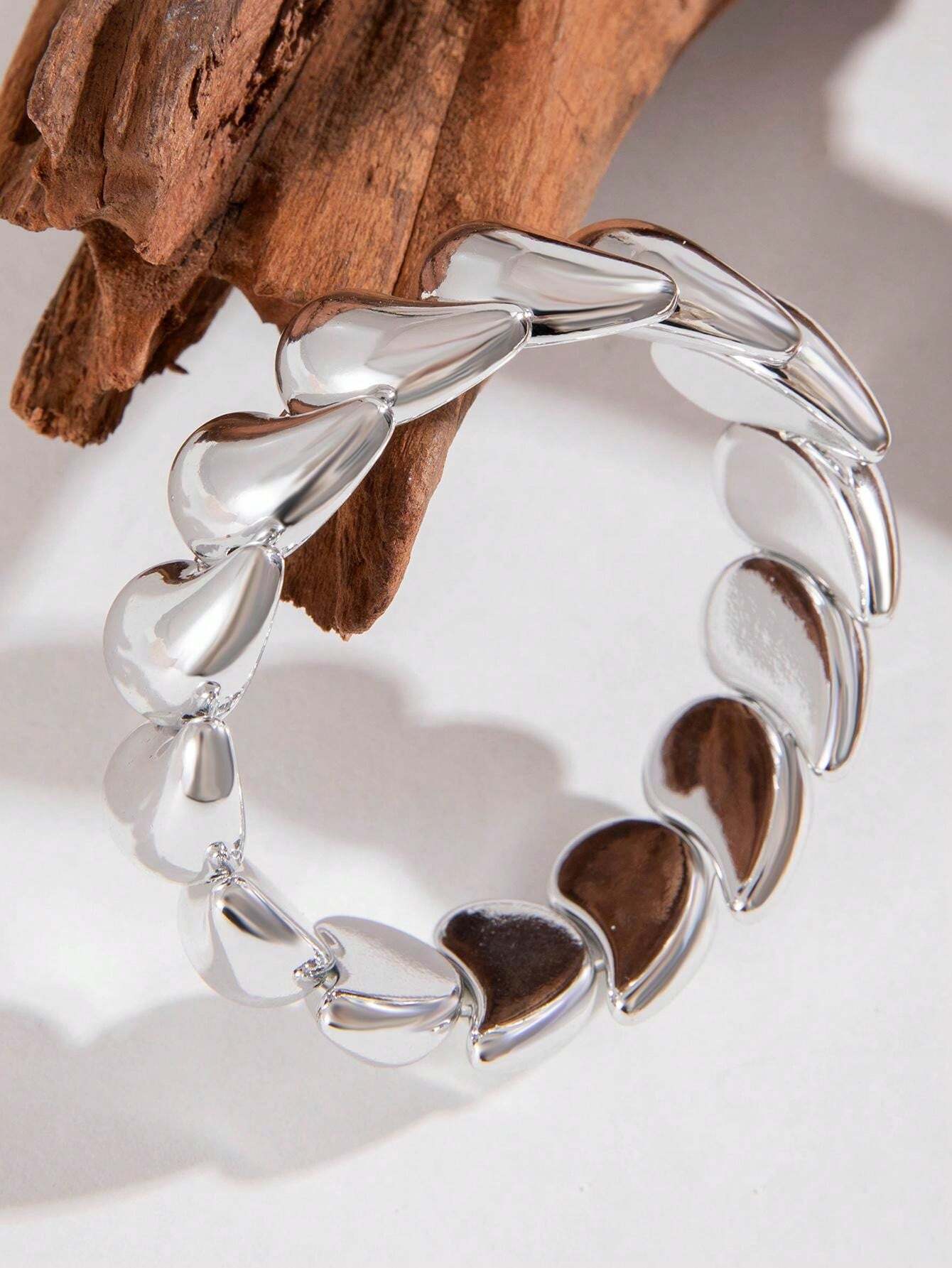 1pc Fashionable Simple Irregular Alloy Water Drop Shaped Bangle With ...