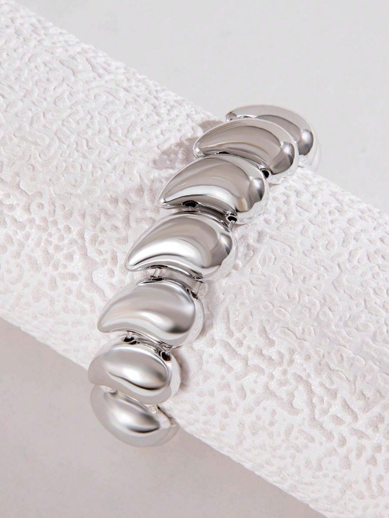 1pc Fashionable Simple Irregular Alloy Water Drop Shaped Bangle With ...