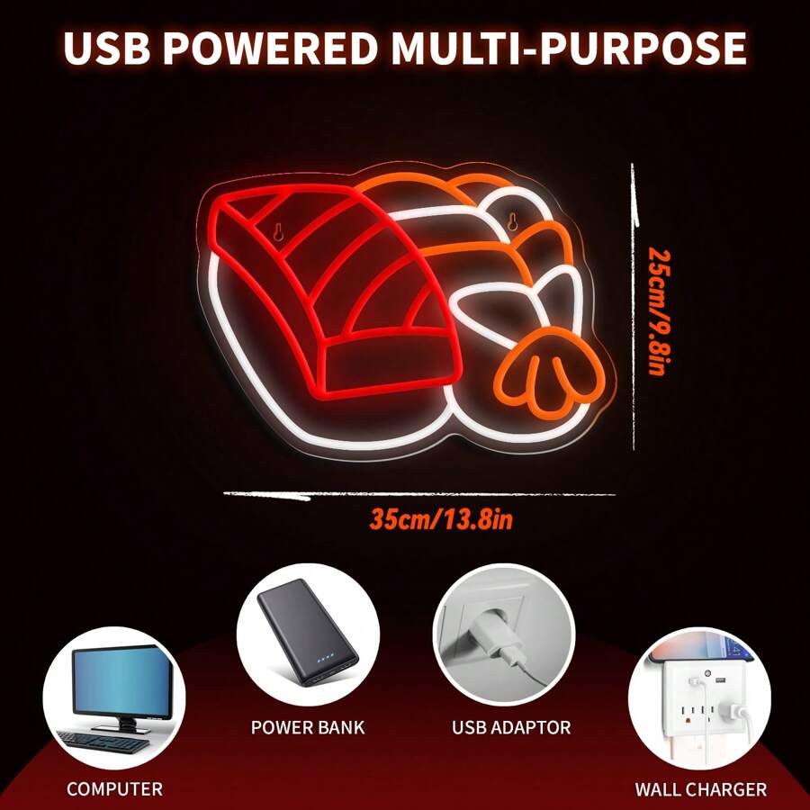 1pc Acrylic Material, Food Sushi Neon Signs, Sushi Neon Lights, Sushi ...