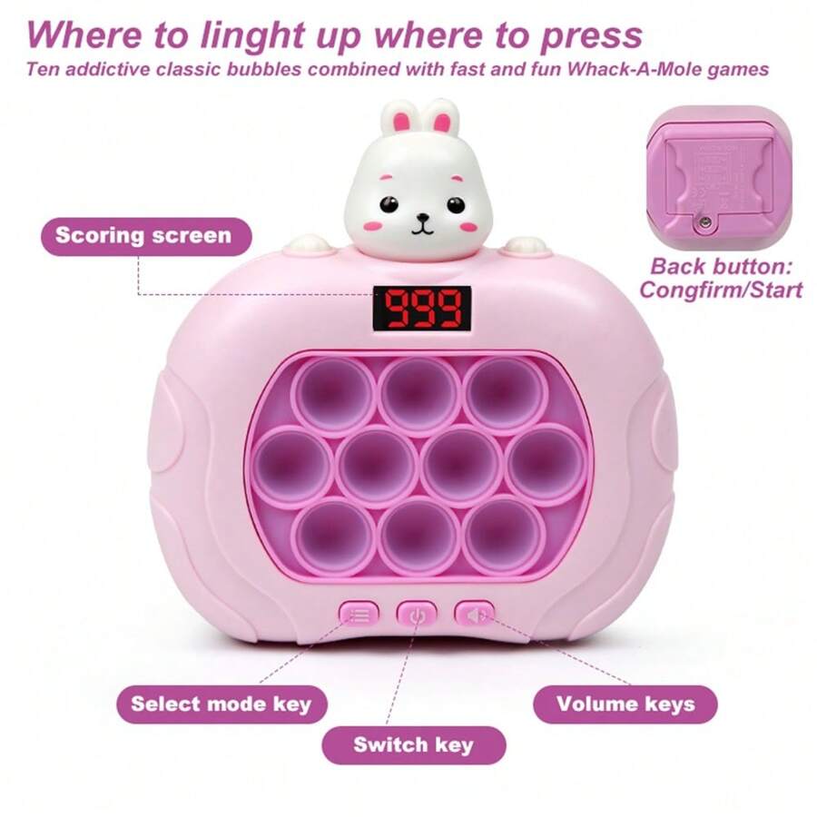 1pc Interactive Educational Whack-A-Mole Game Machine With Screen And ...