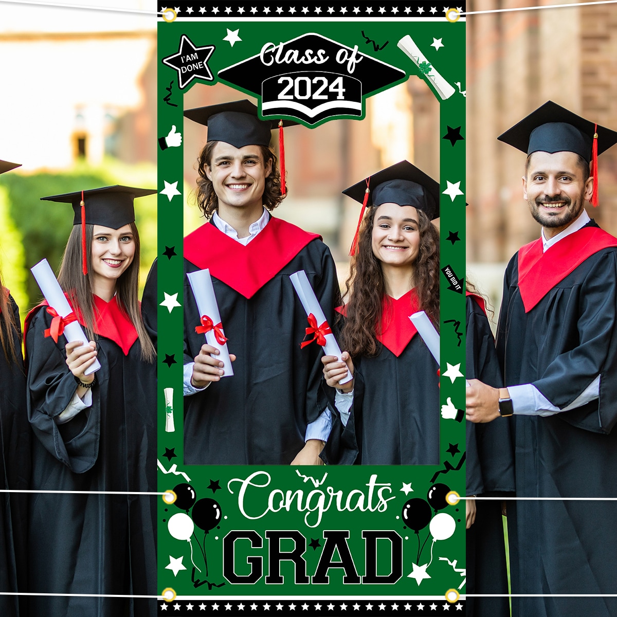 2024 Graduation Selfie Photo Frame Banner Backdrop Class Of 2024 Photo ...