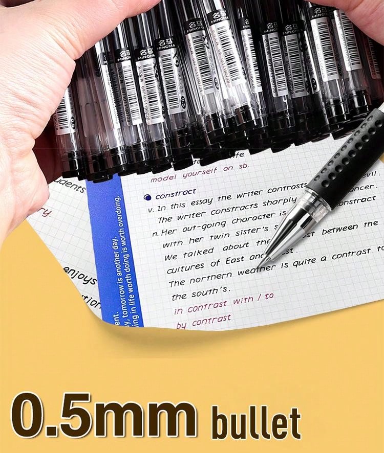 Ballpoint Pen, Black & Red Ink Gel Pen, 0.5mm Student Use Ballpoint Pen ...