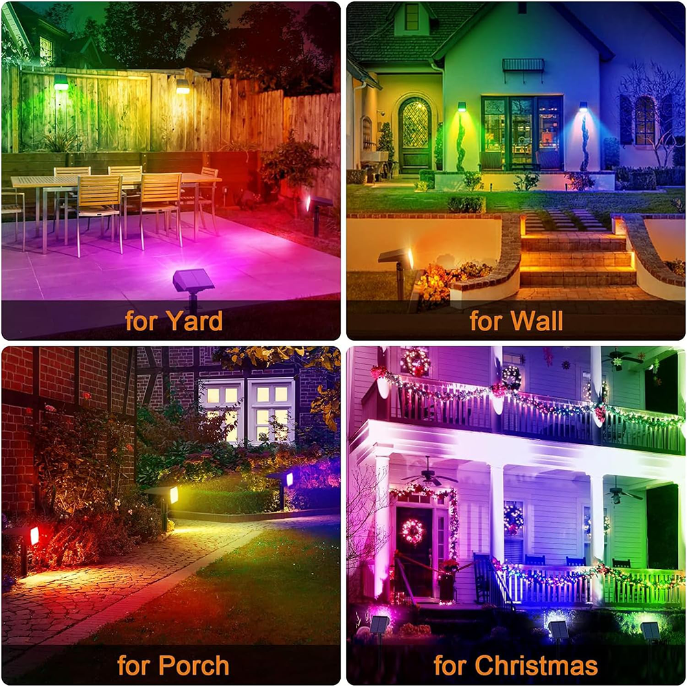 JOESTAR Solar Color Changing Lights Outdoor, Multi-Color RGB Solar ...