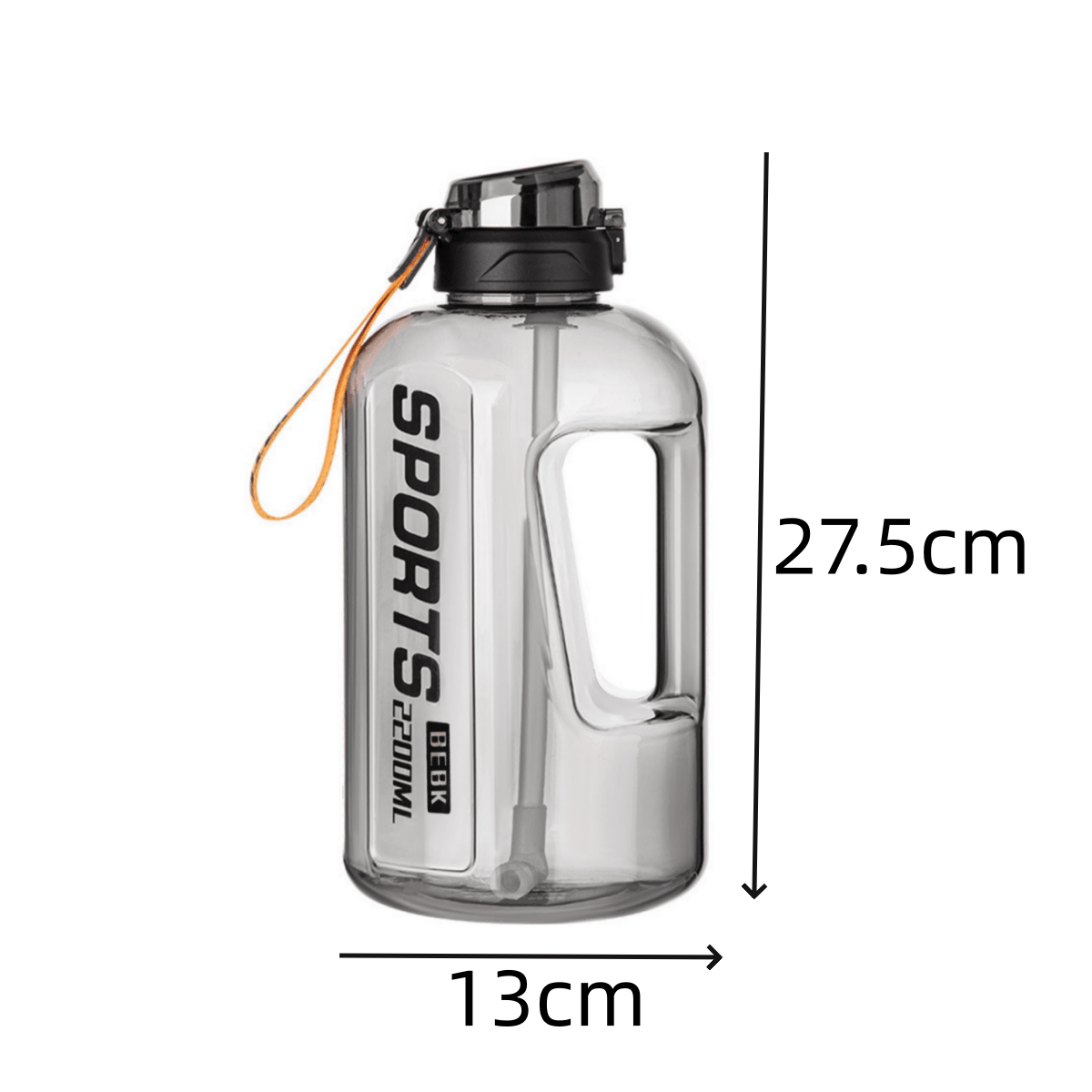 1pc, 2200ml Summer Sports Water Bottle, Large Capacity Fitness Plastic Water Cup, Outdoor ...