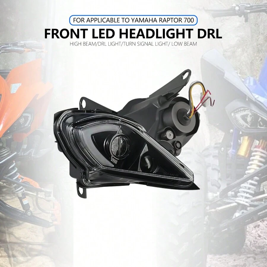 LED Headlight For Raptor 700 700R 250 350 YFZ450R YFZ450X Wolverine 450 ...