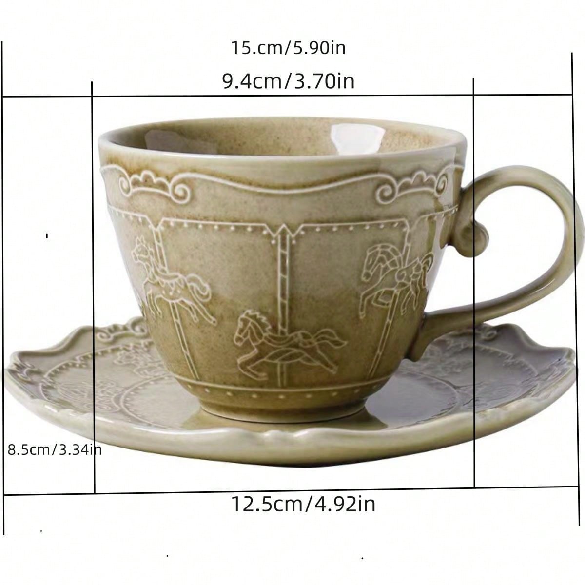 Retro Ins Style Ceramic Tableware Set With Carved Prismatic Effect ...