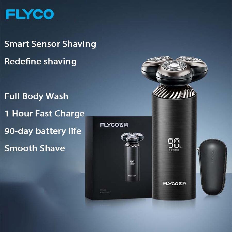 Flyco 1 st. FLYCO oplaadbare FS968 elektrische scheerapparaat zonder knop, slimme sensor ...