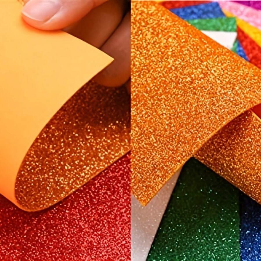 10pcs Glitter Adhesive Foam Sheet, Craft Foam Board In Assorted Colors ...