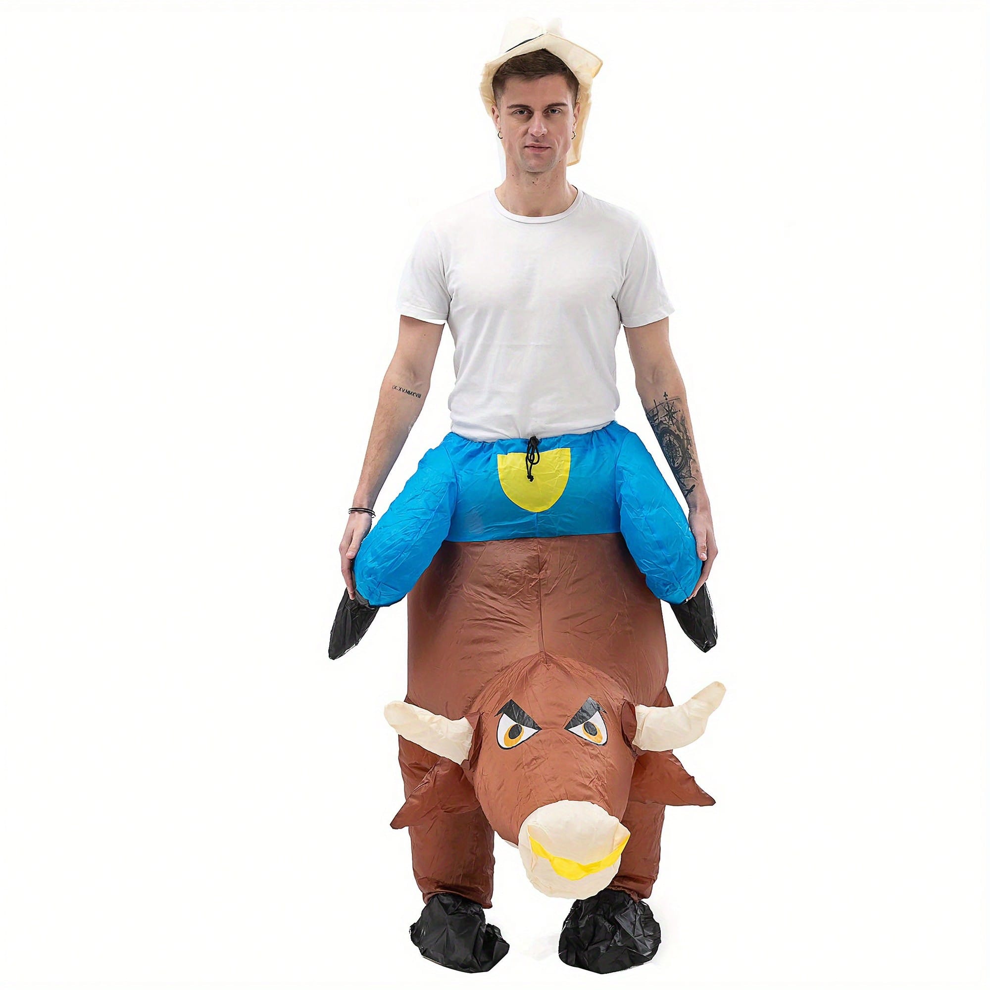 Morph Inflatable Bull Costume Adult, Bull Rider Inflatable Costume ...