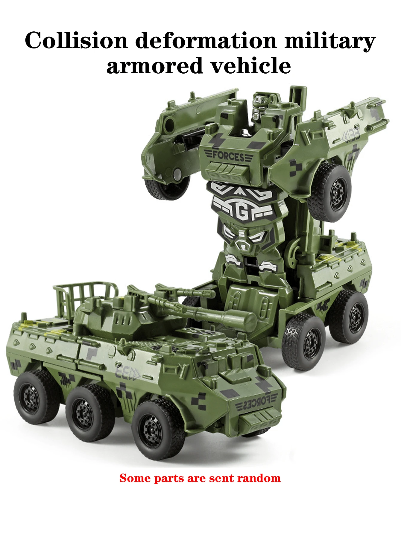 1pc Kids' One-Click Transforming Inertial Collision Armored Vehicle. 2 ...