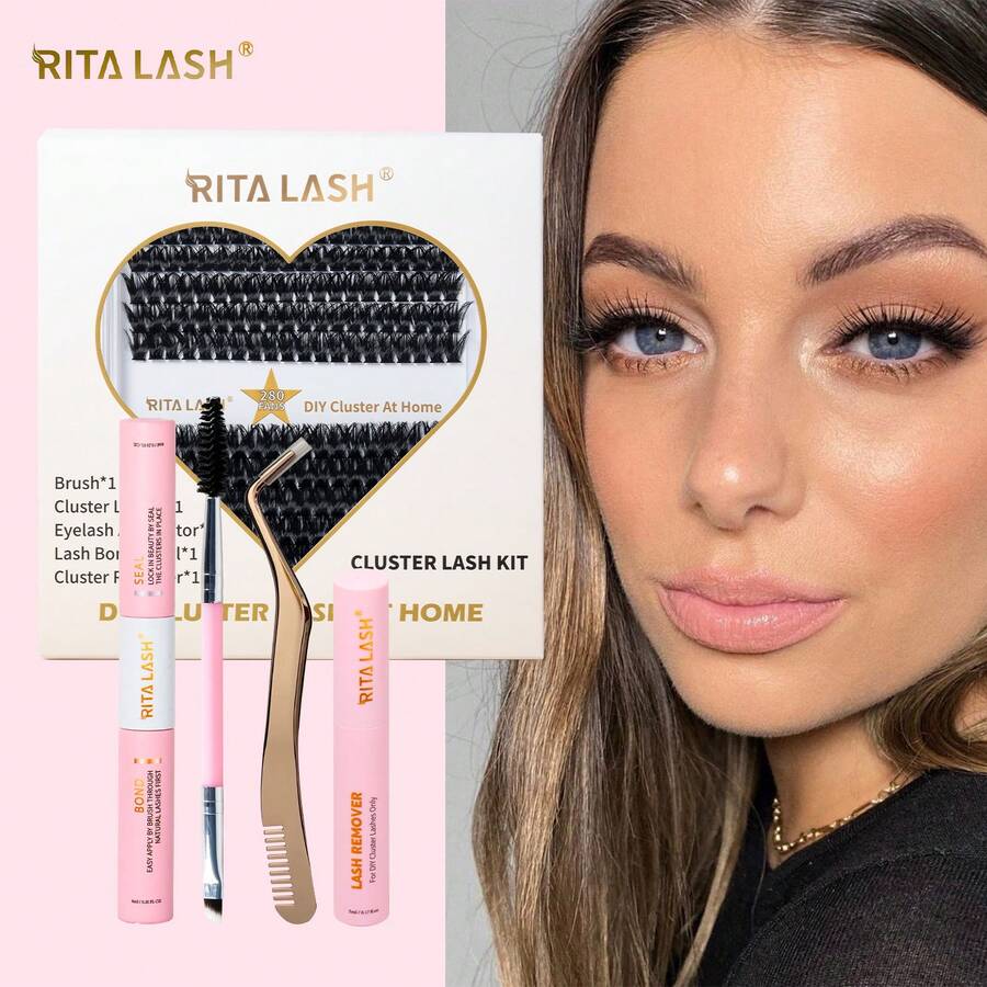 RITALASH DIY Lash Extension Kit 80D Lash Clusters With Lash Bond And ...