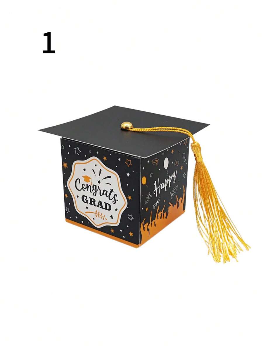 10pcs Graduation Cap Gift Boxes Graduation Ceremony Party Candy ...