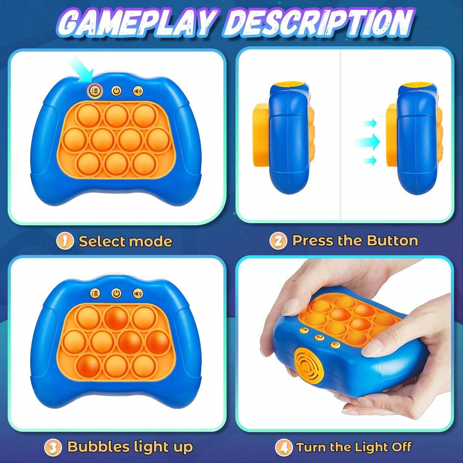 Quick Push Pop Game It Fidget Toys Pro For Kids Adults, Handheld Puzzle Game Machine, Squeeze ...