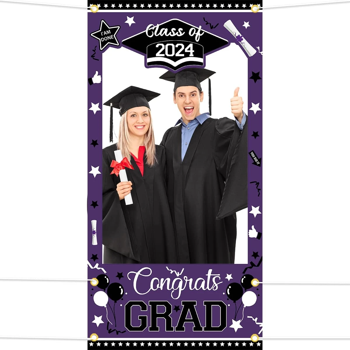 2024 Graduation Selfie Photo Frame Banner Backdrop Class Of 2024 Photo ...
