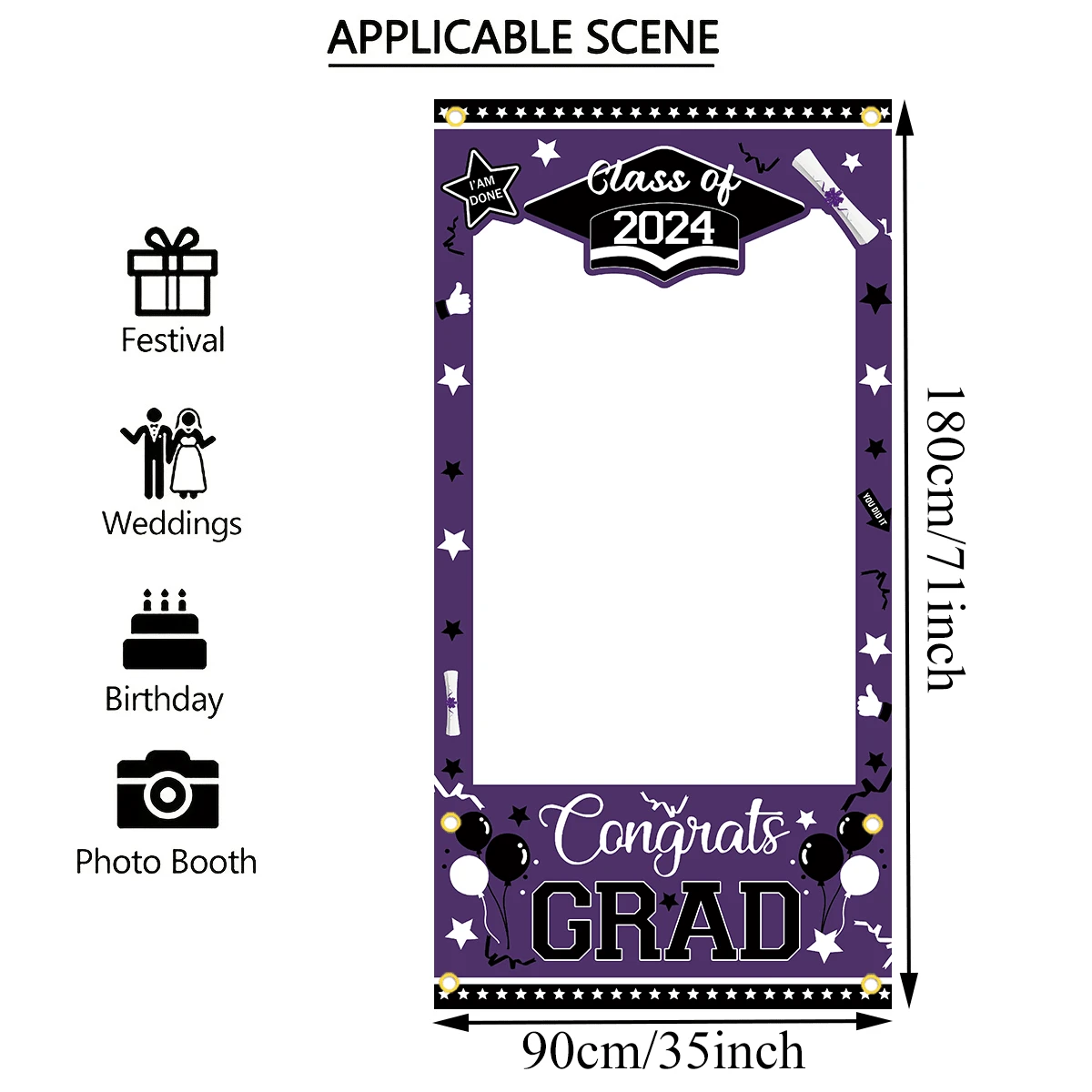 2024 Graduation Selfie Photo Frame Banner Backdrop Class Of 2024 Photo ...